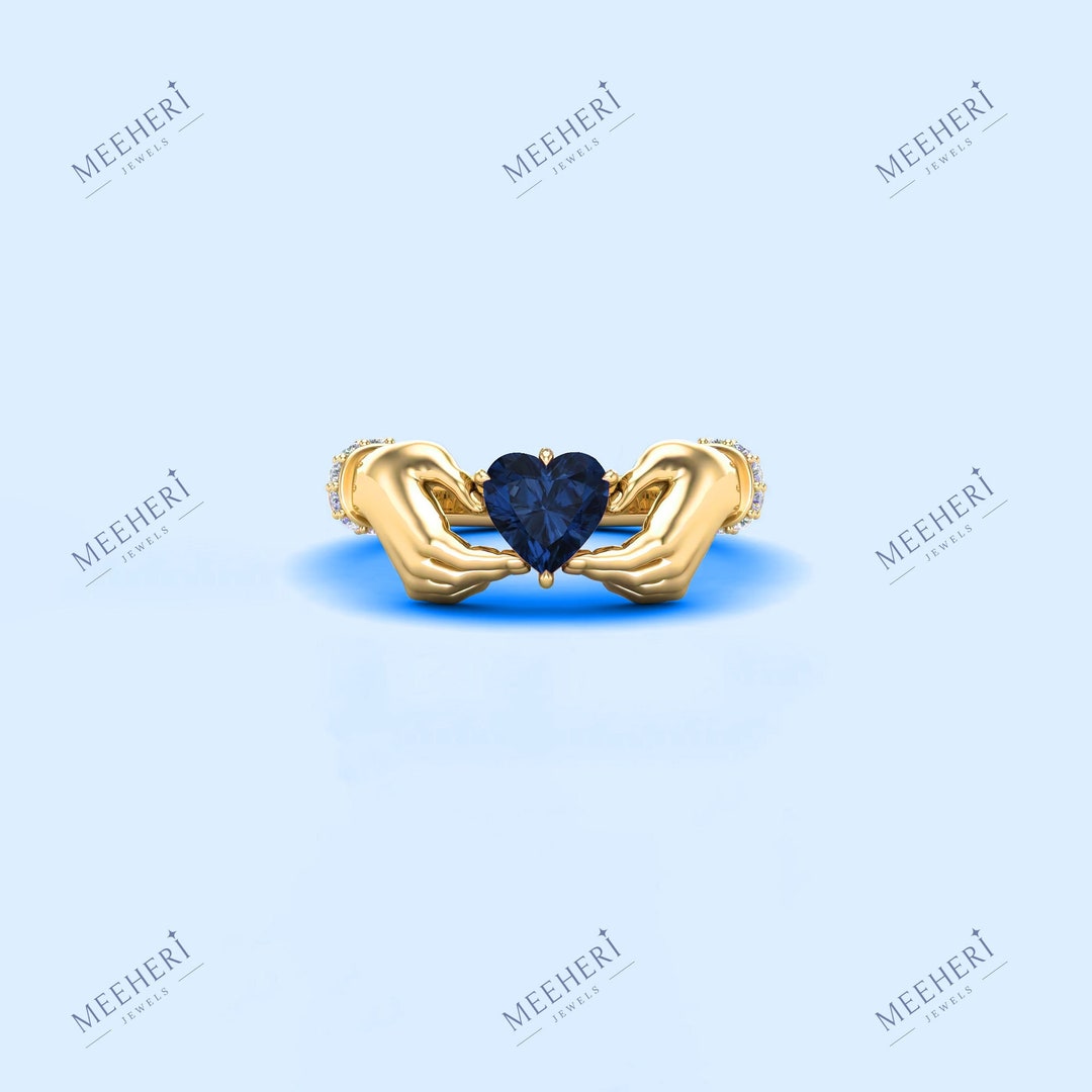 Claddagh Engagement Ring, Blue Sapphire Claddagh Ring for Women, Unique ...