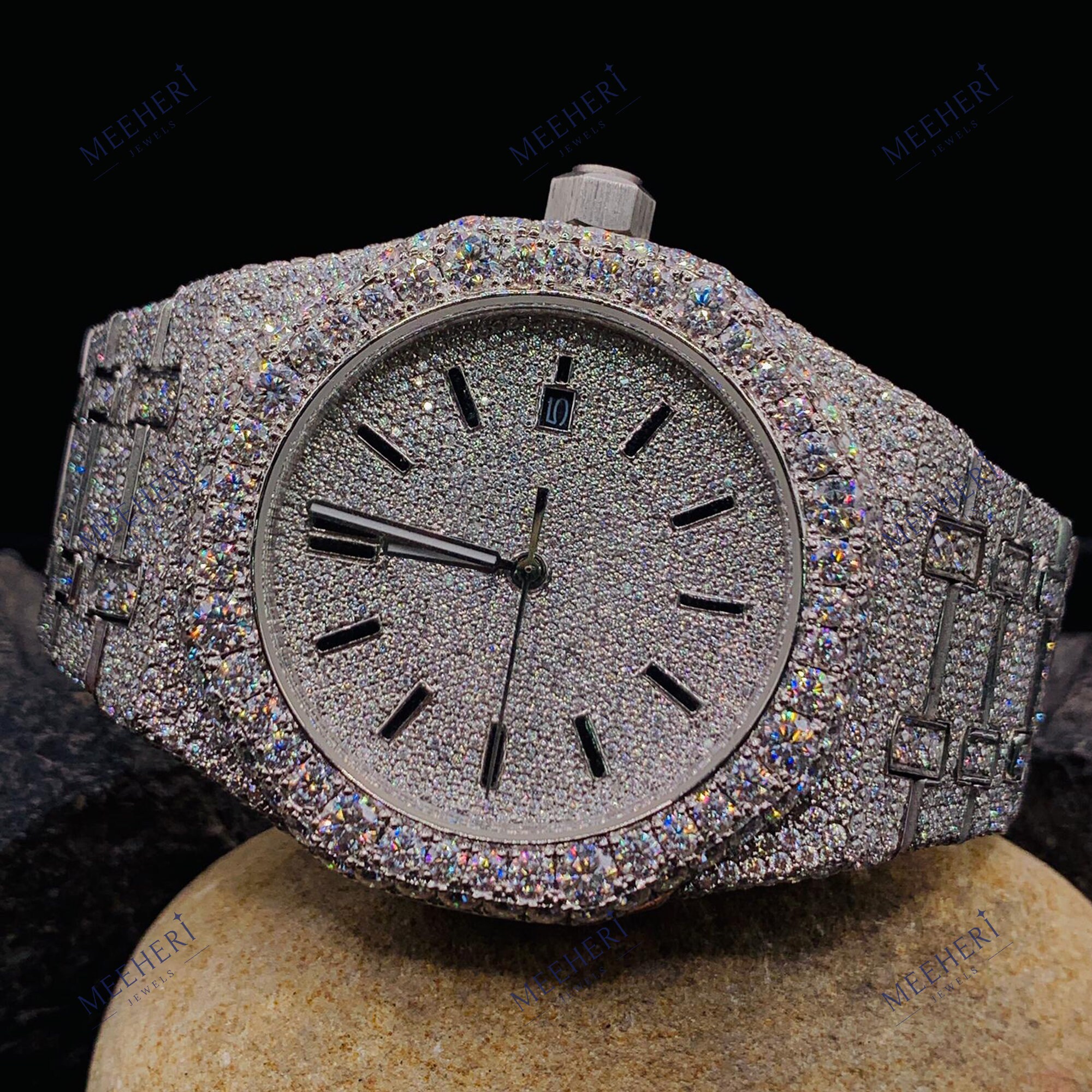 Iced Out Diamond Watch for Men, Diamond Quartz Watch, Wholesale Watches ...
