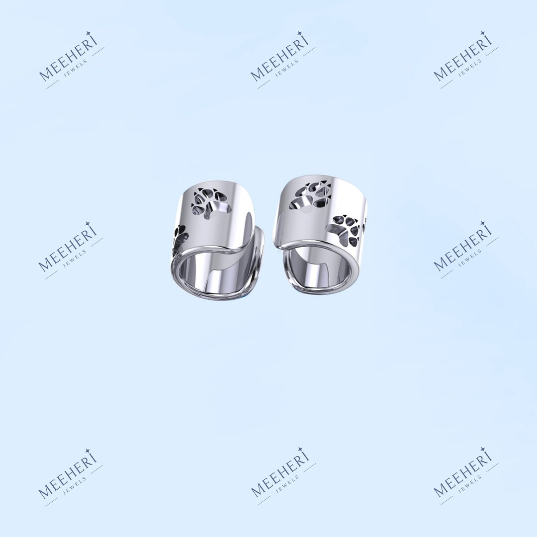 Wolf Paw Marks Cuff Earrings, Silver Ear Cuffs, Animal Paw Ear Cuffs ...