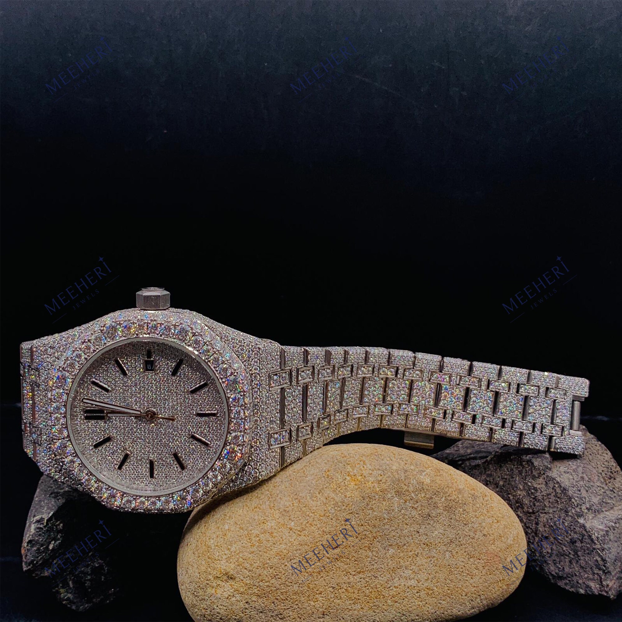 Iced Out Diamond Watch for Men, Diamond Quartz Watch, Wholesale Watches ...