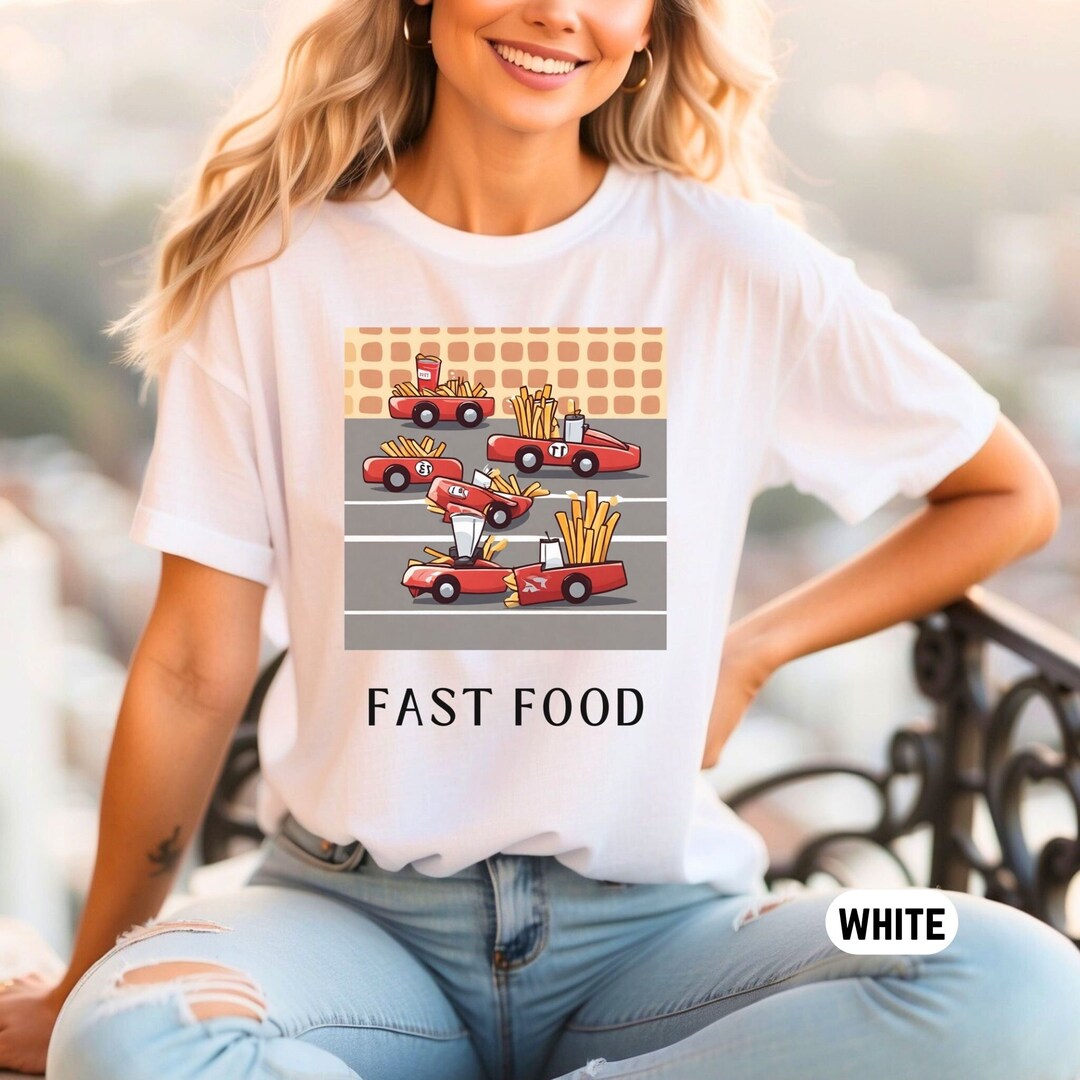 Fries Racing Fast Food T-shirt Funny Food Shirt Sarcastic Tee Diet ...