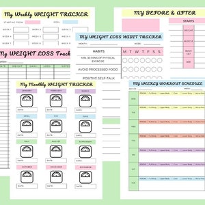 Weight Loss Journal, Weight Loss Bundle, Printable Weight Loss Tracker ...
