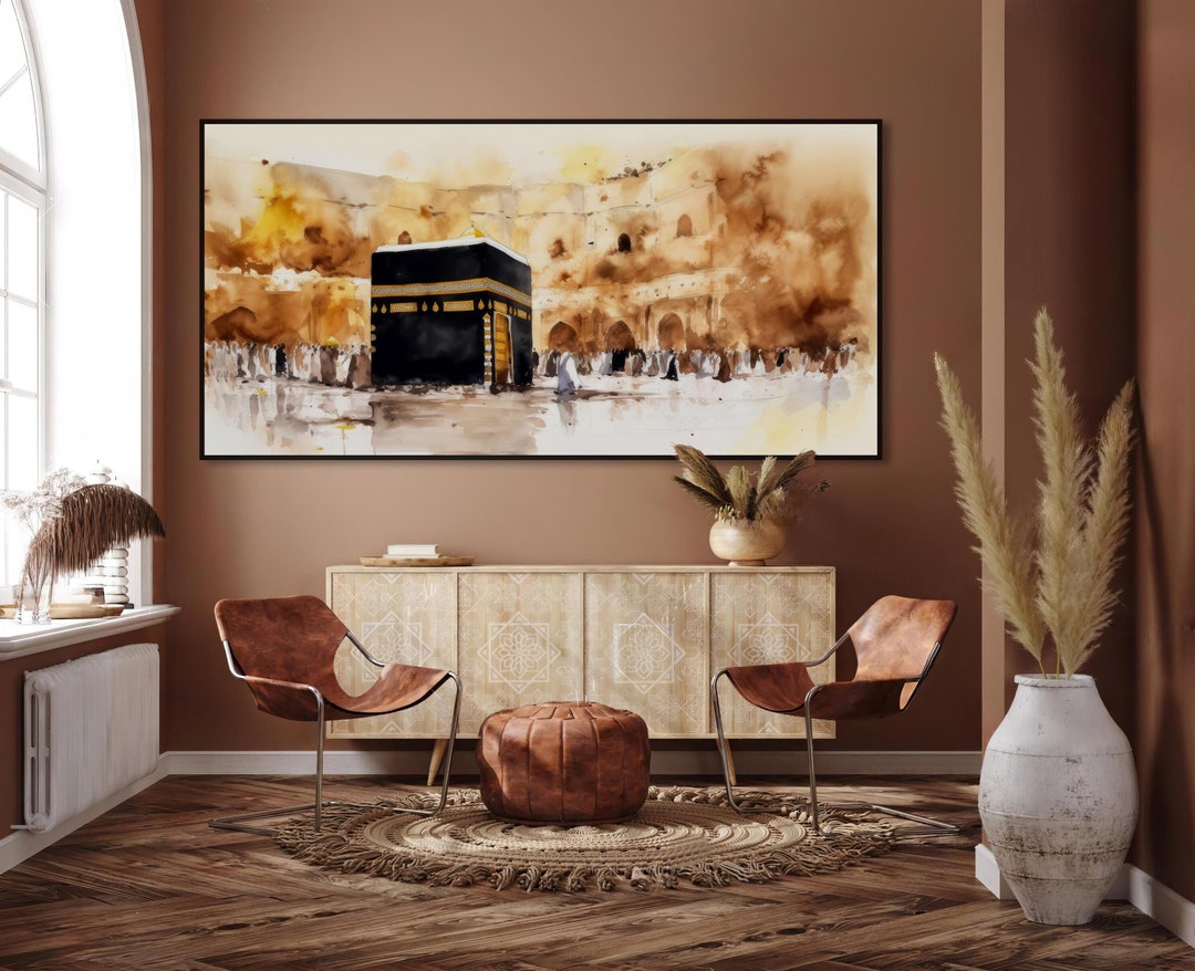 Khana Kaaba Islamic Wall Art - Abstract Muslim Canvas Painting - Etsy UK