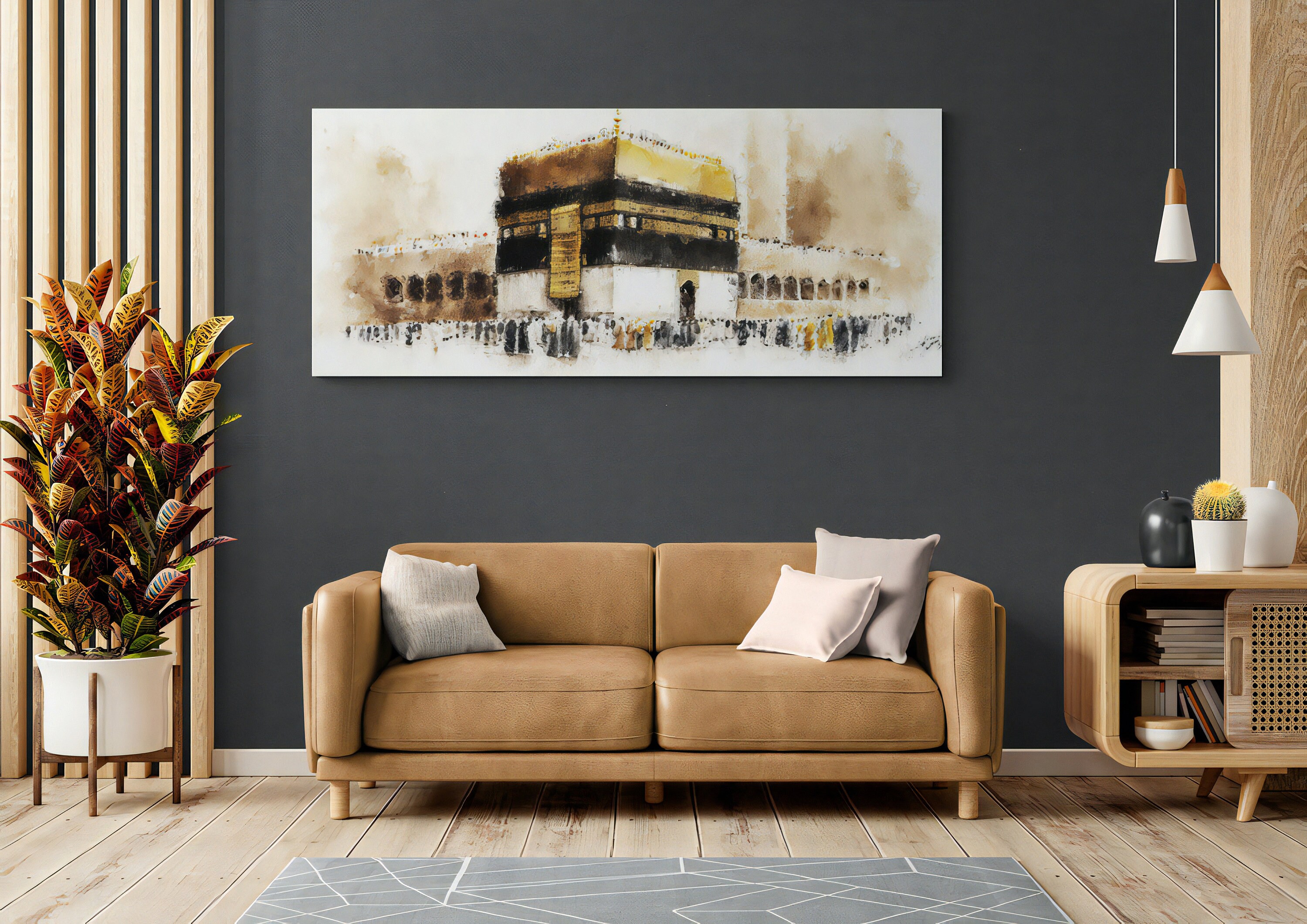 Khana Kaaba Framed Wall Art – Abstract Islamic Watercolor Painting - Etsy