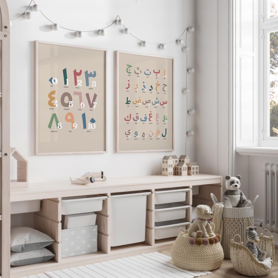 Islamic Alphabet & Numbers Print – Muslim Nursery Decor (digital ...