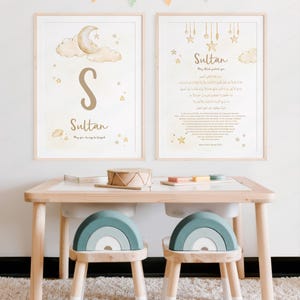 Personalized Name Islamic Wall Art for Kids - Watercolor Islamic ...