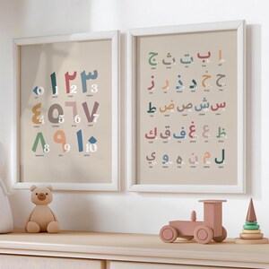 Islamic Kids Educational Wall Art - Arabic & English Alphabets and ...