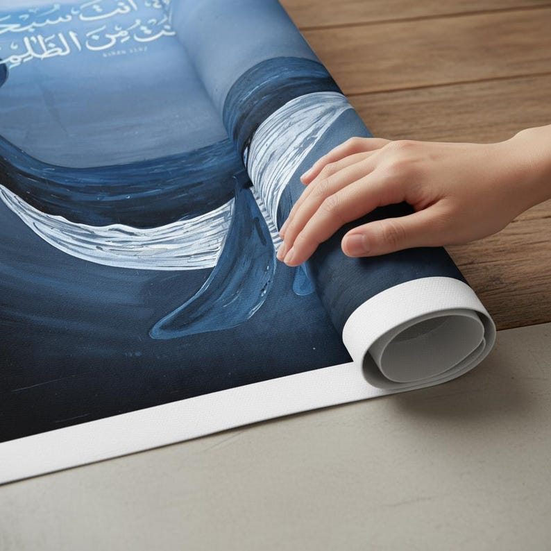 Dua of Prophet Yunus Islamic Art, Blue Whale Canvas Print - Etsy