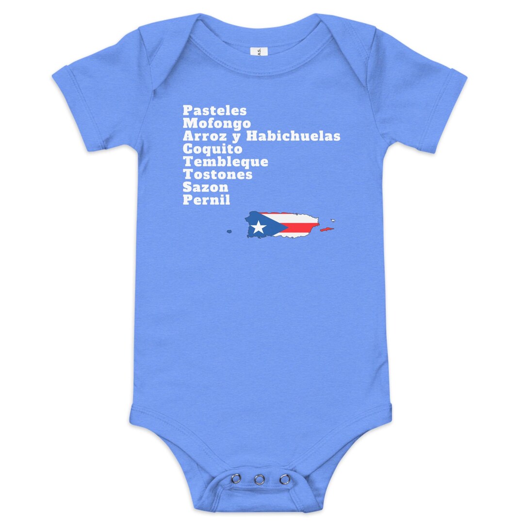 Puerto Rican Foods Baby Onesie - Cute Caribbean Bodysuit - Puerto Rico ...