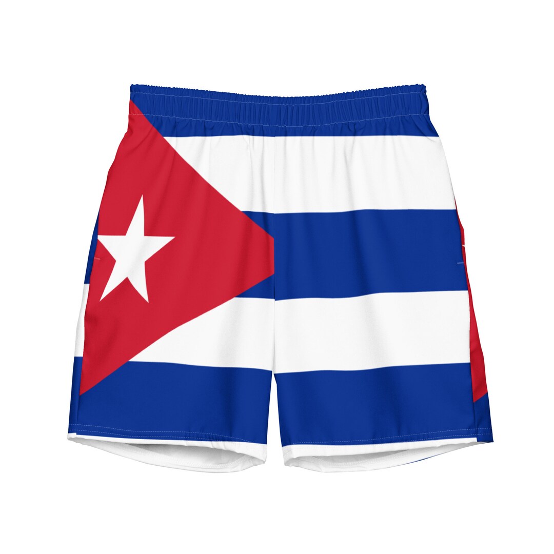 Cuba Men's Swim Trunks - Flag Swim Trunks - Caribbean Mens Beach Shorts ...