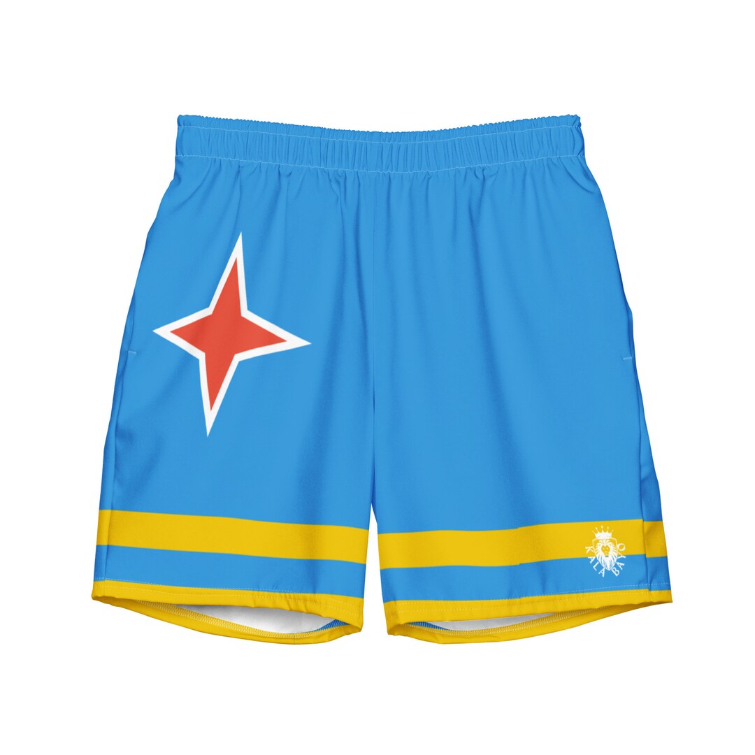 Aruba Men's Swim Trunks - Flag Swim Trunks - Caribbean Mens Beach ...