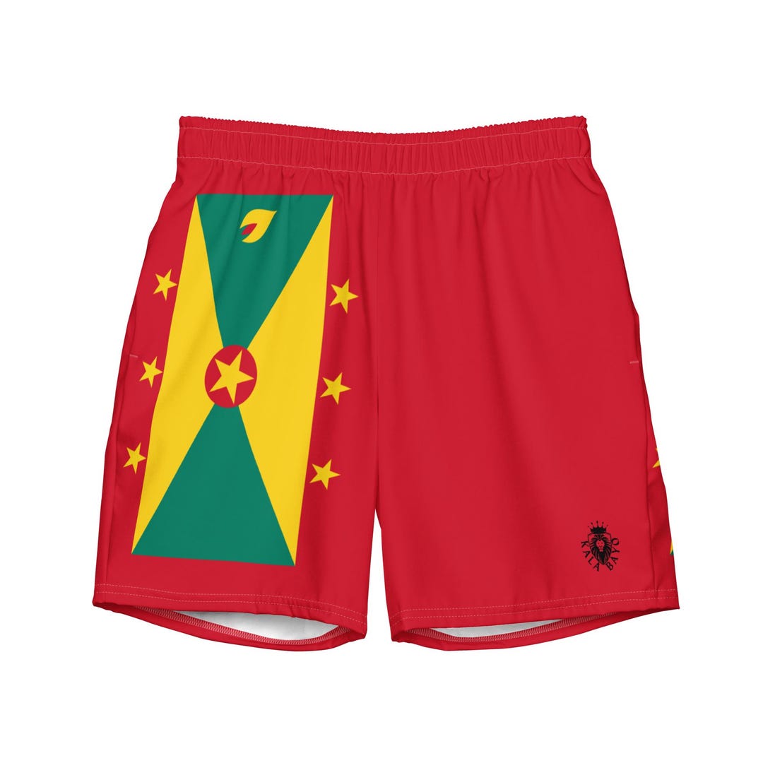 Grenada Men's Swim Trunks - Flag Swim Trunks - Caribbean Mens Beach ...