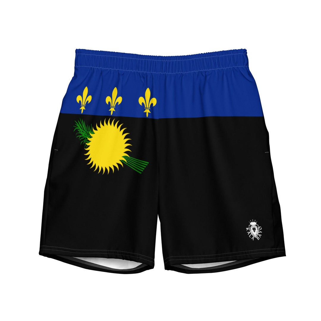 Guadeloupe Men's Swim Trunks - French Caribbean Flag Swim Trunks - Mens ...