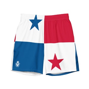 Panama Men's Swim Trunks - Flag Swim Trunks - Caribbean Mens Beach ...