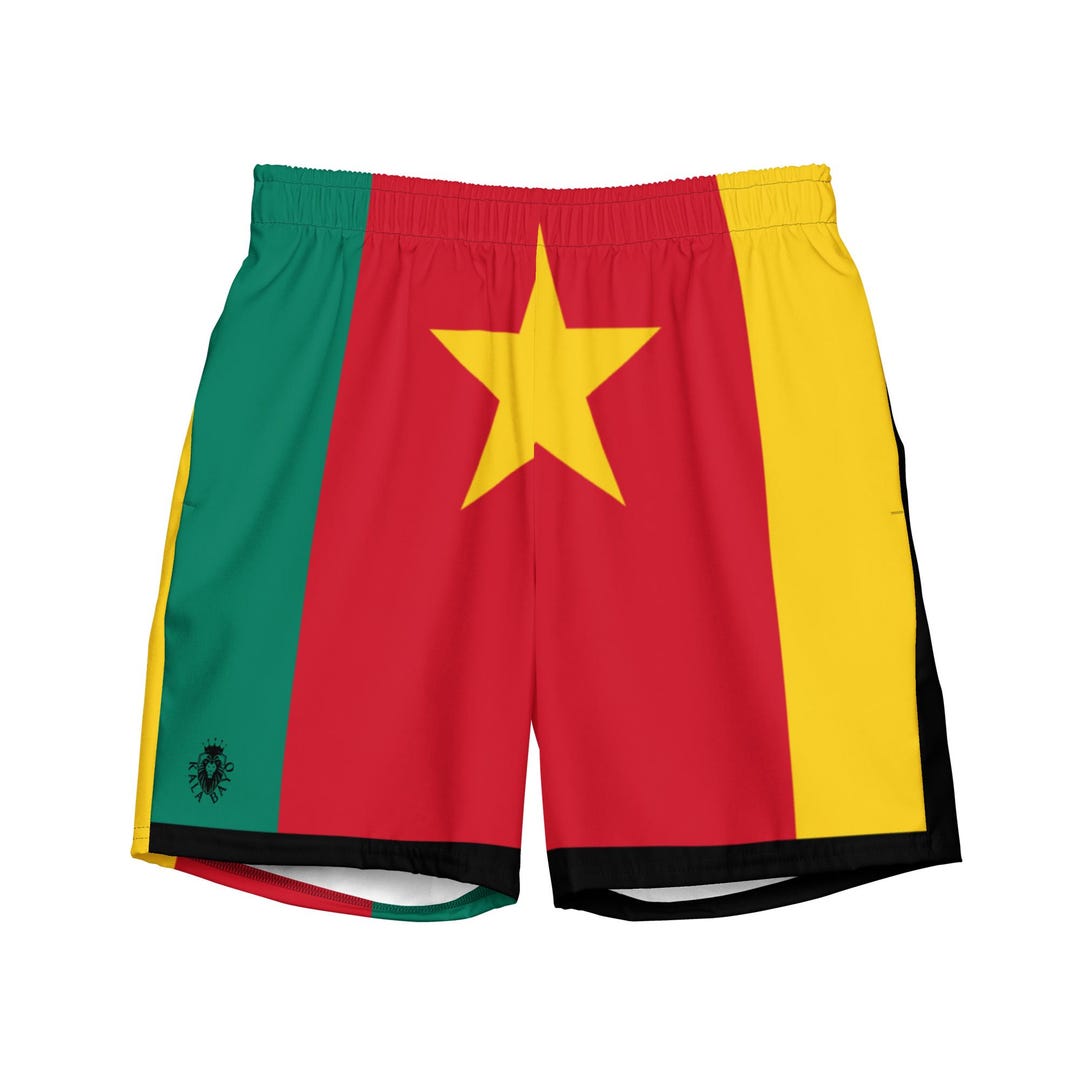 Cameroon Men's Swim Trunks - Flag Swim Trunks - African Mens Beach ...