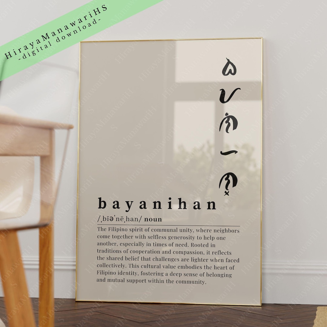 Printable Filipino Baybayin Script and Definition Wall Art - Bayanihan ...