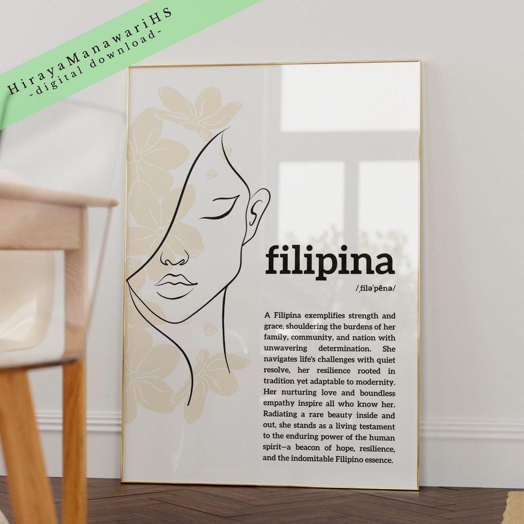 Filipina Definition Art Print: Minimalist Line Art (digital Download ...