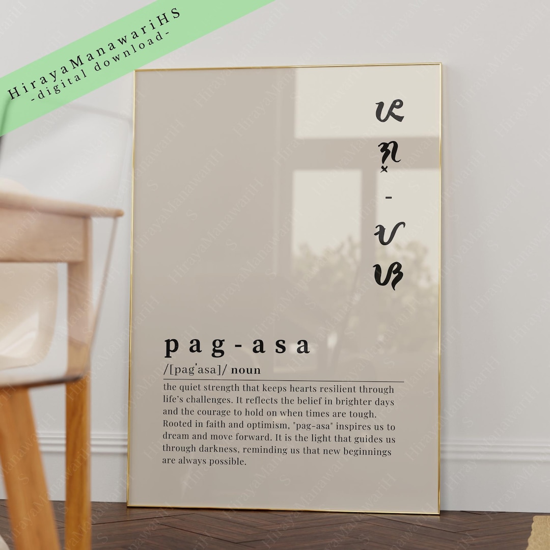 Printable Filipino Baybayin Script and Definition Wall Art - Pag-asa ...
