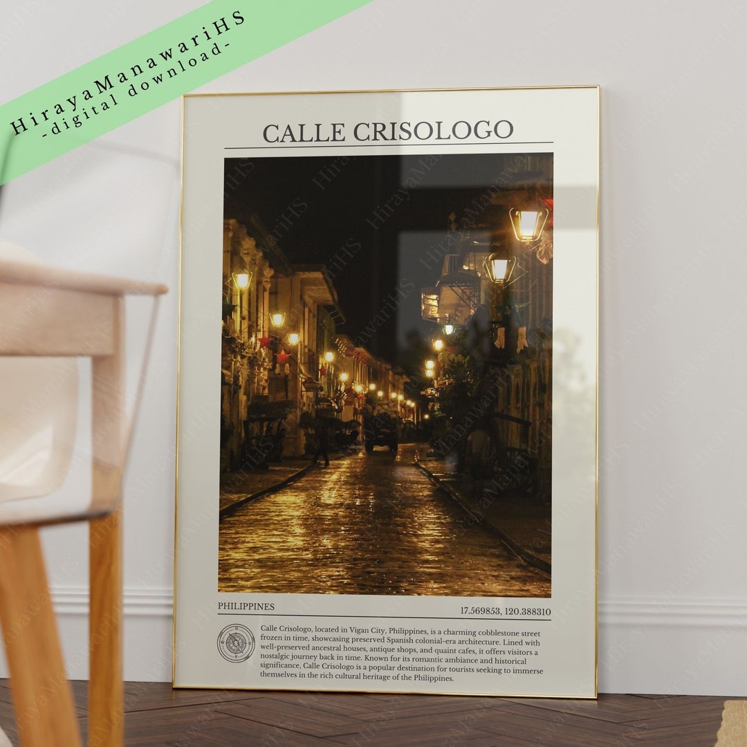 Printable Filipino Travel Poster Wall Art - Calle Crisologo (digital ...