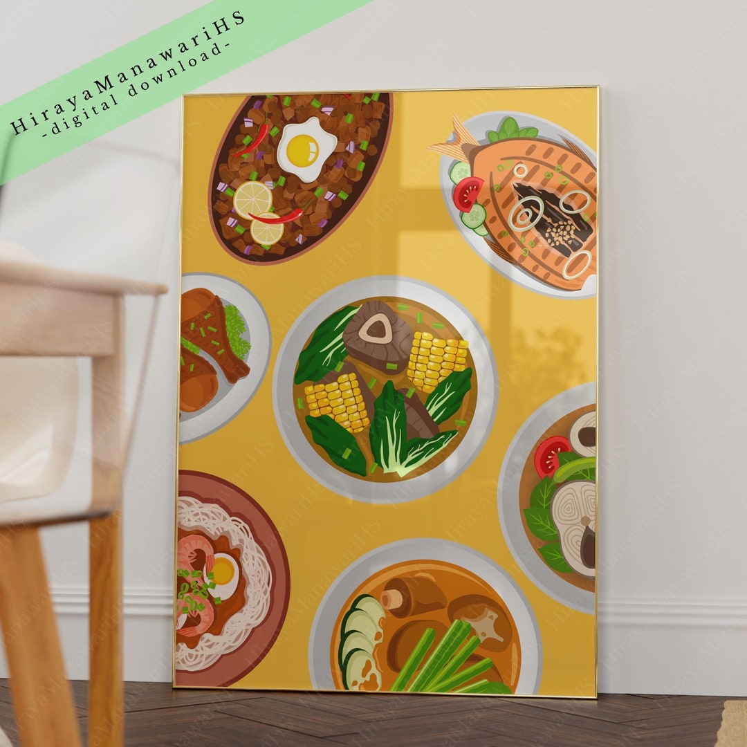 Filipino Food Wall Art, Dining Art, Food Culture, Philippines Art ...