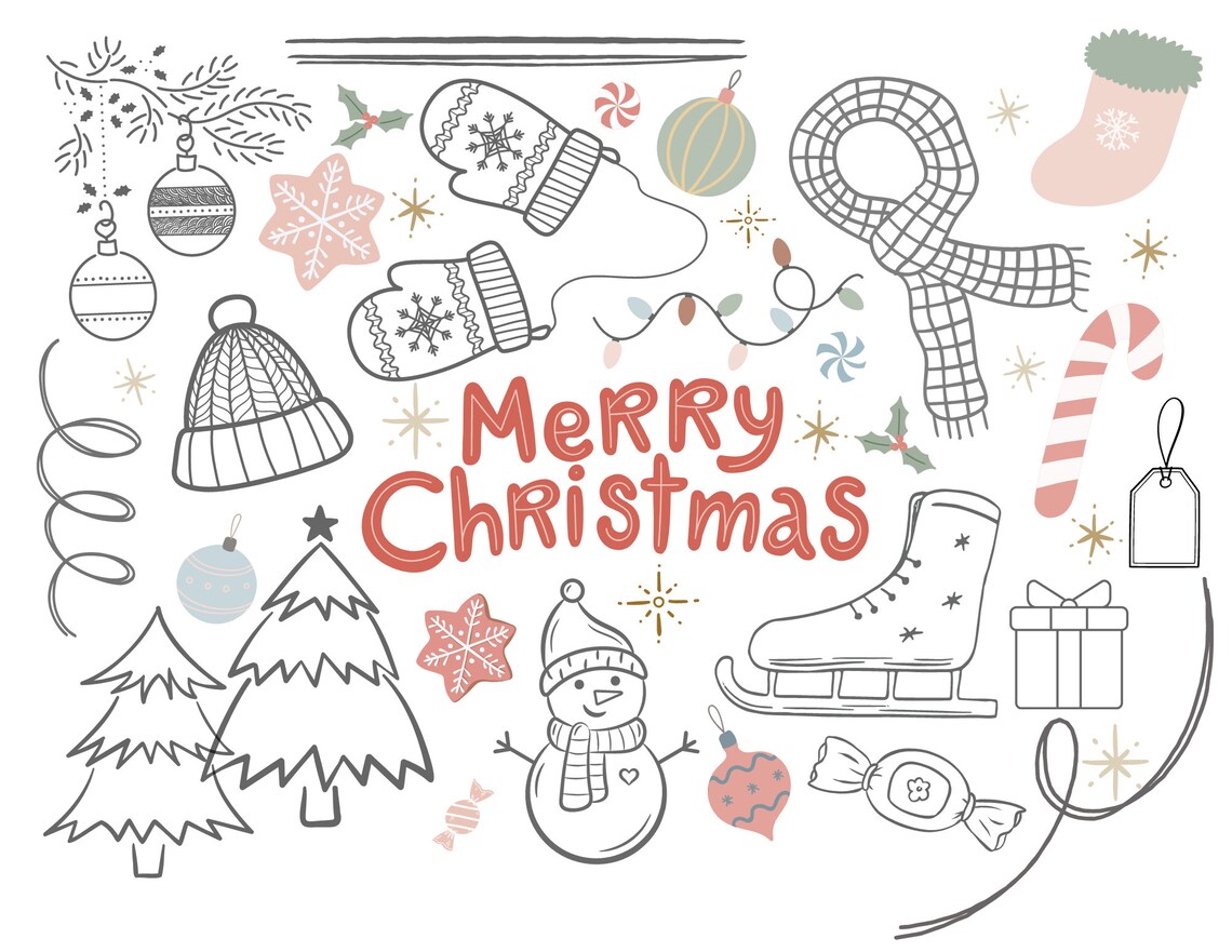 Christmas Coloring Page Bundle - Etsy