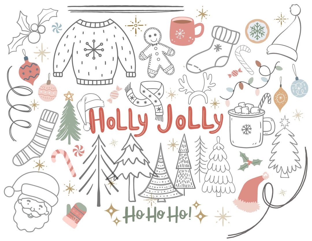Christmas Coloring Page Bundle - Etsy