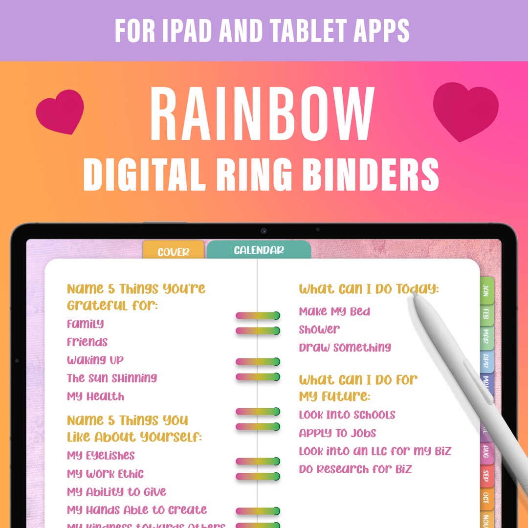 Binder Rings Digital Clip Art Goodnotes Notability Digibujo Planner ...