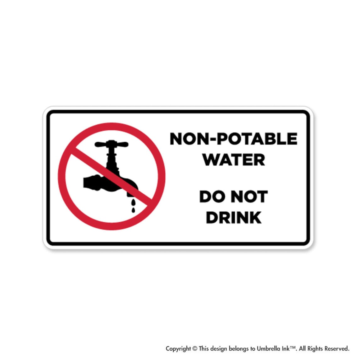 Non Potable Water Warning Sticker Decal Tap Drinking Water Safety ...