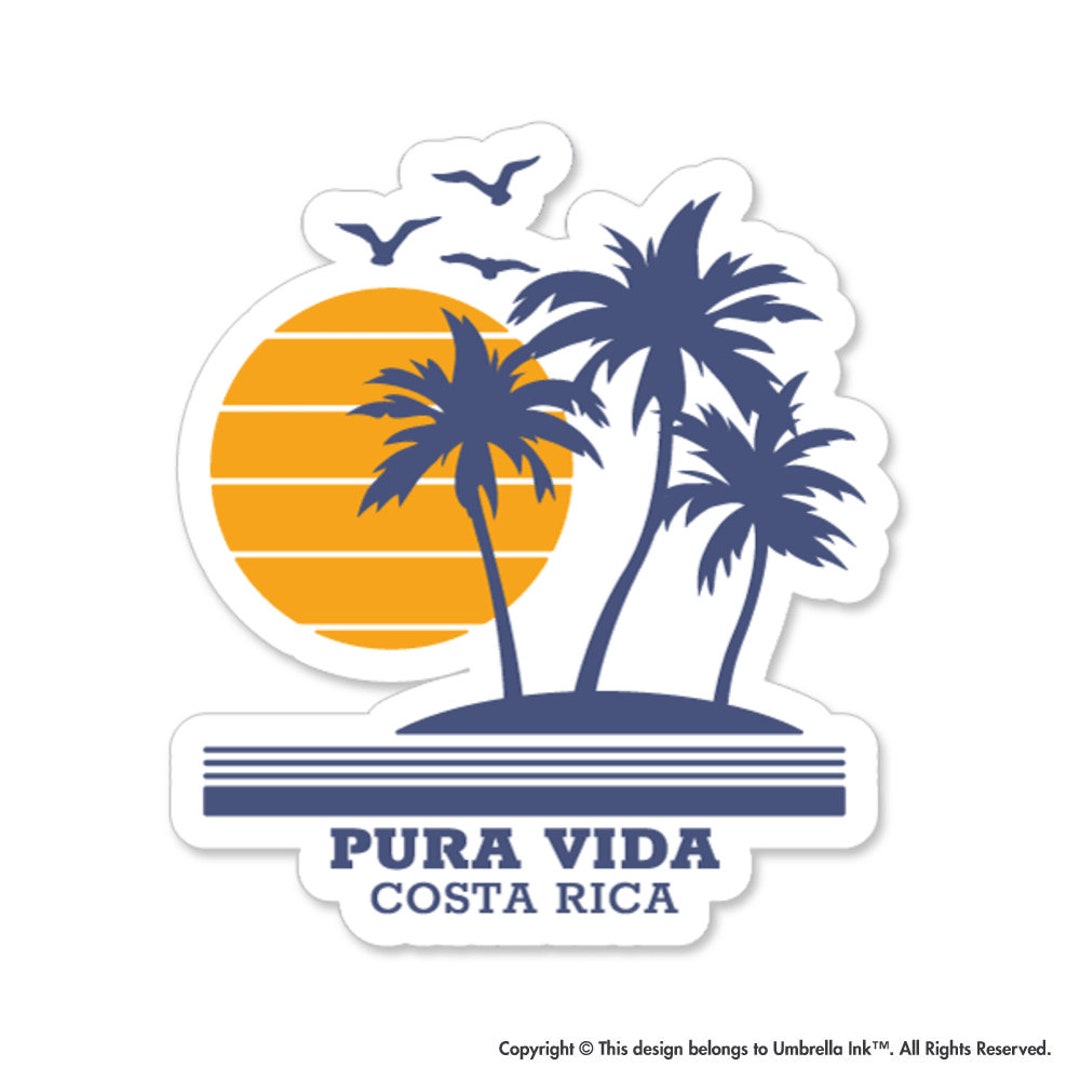 Pura Vida Costa Rica Sticker Decal Adventure Travel Explore Palm Trees ...