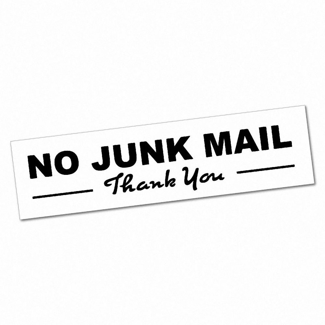 No Junk Mail Thank You Sticker Decal Mailbox Clutter-free Polite ...
