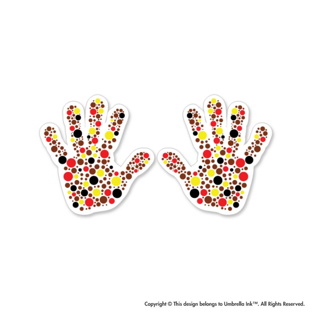 Aboriginal Hand Prints Art Sticker Decal Indigenous Australians ...