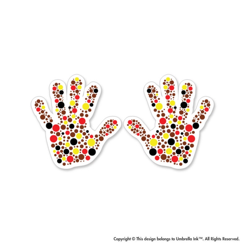 Aboriginal Hand Prints Art Sticker Decal Indigenous Australians ...