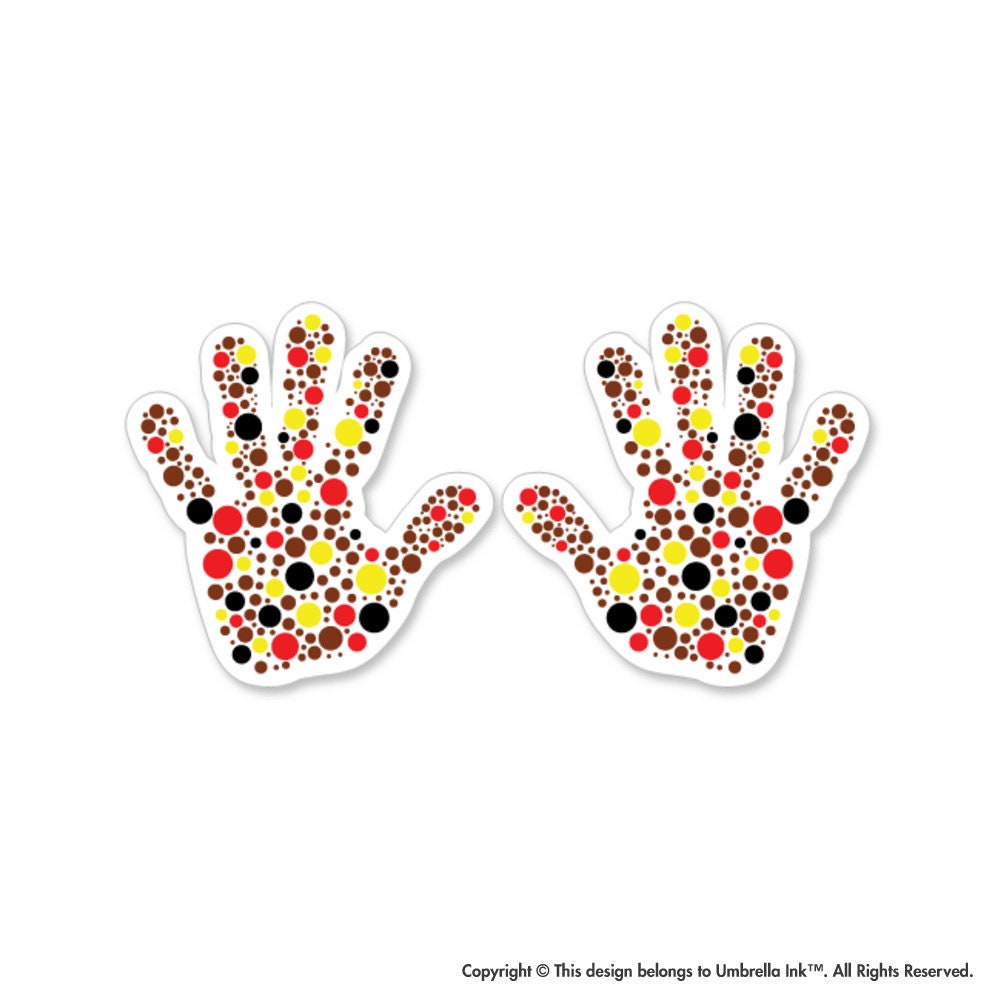 Aboriginal Hand Prints Art Sticker Decal Indigenous Australians ...
