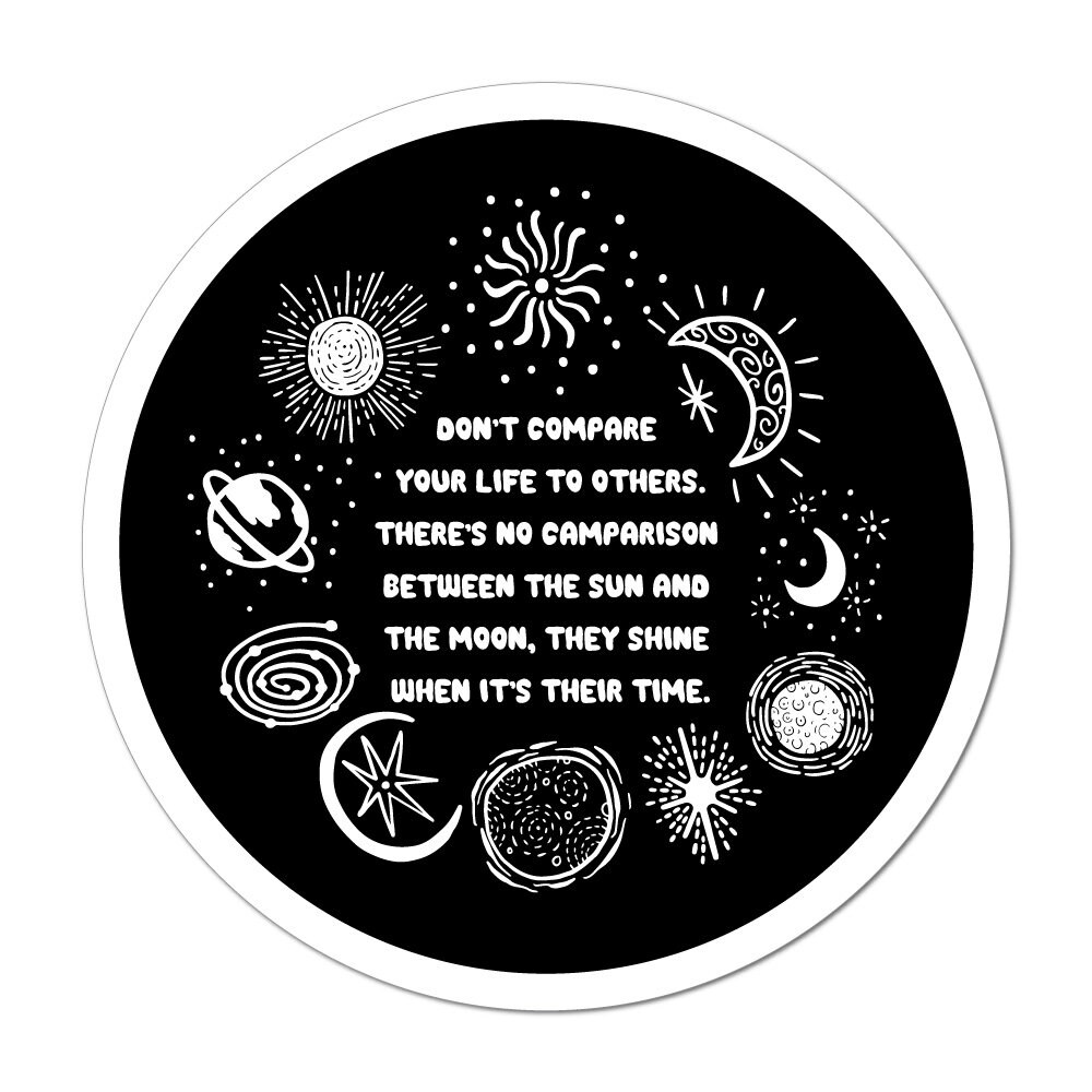 Sun and the Moon Car Sticker Decal Celestial Sky Nature Day and Night ...