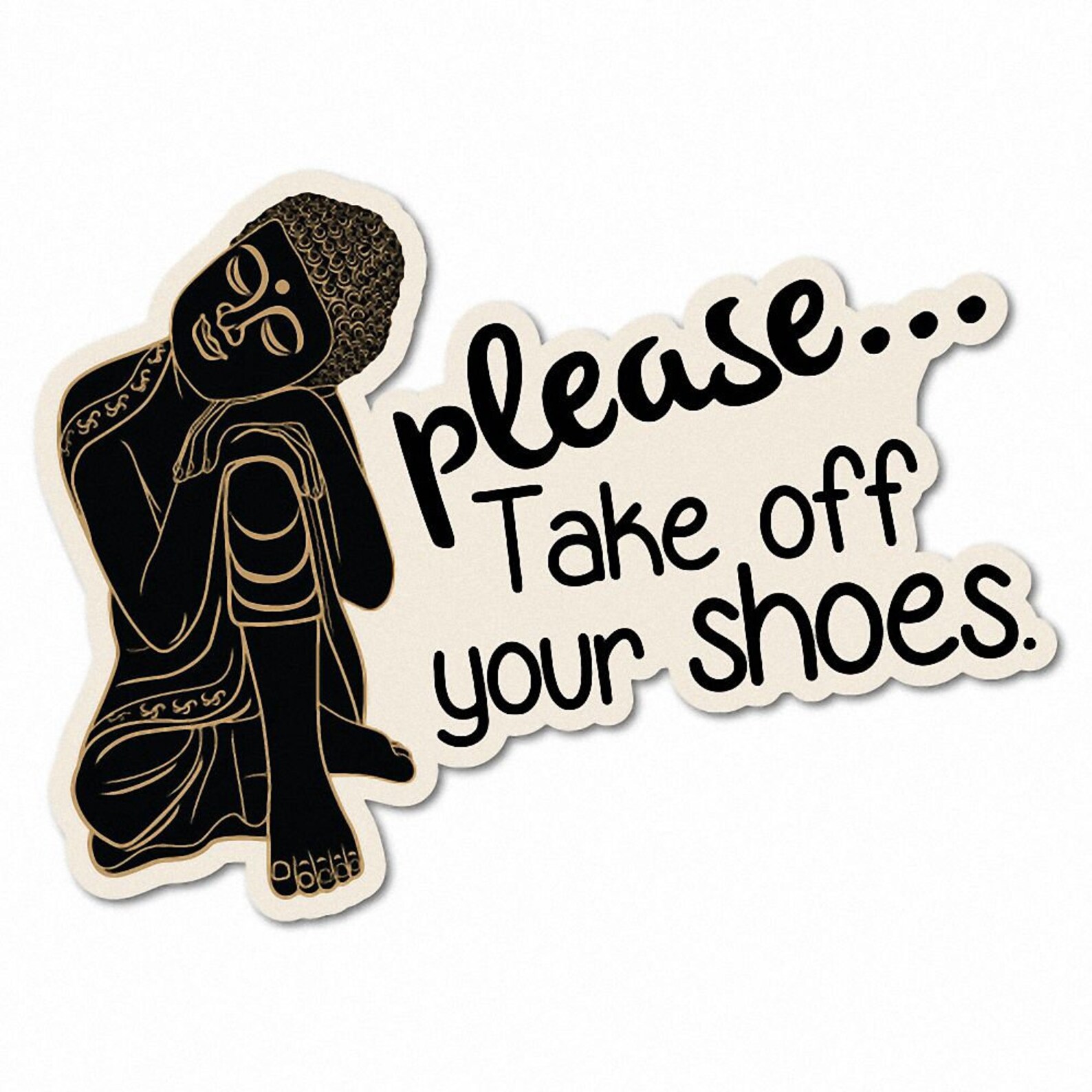 Please Take off Your Shoes Buddha Sticker Decal Clean House Home Decor ...
