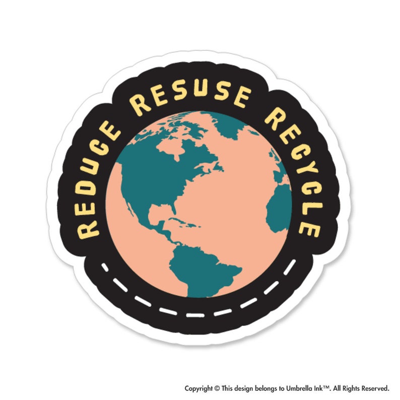 Vintage Earth Recycle Sticker Decal Reuse Reduce Waste Save the ...