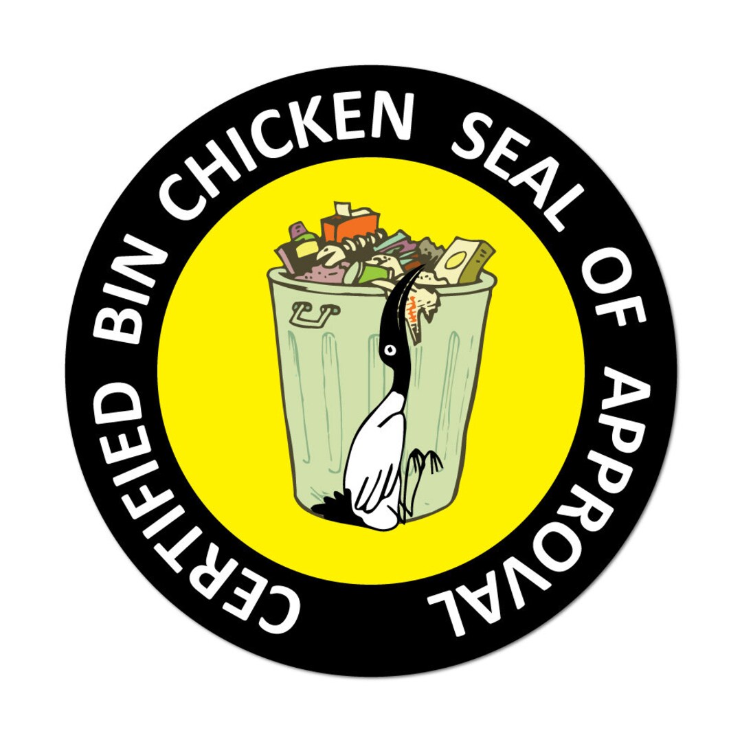 Bin Chicken Seal of Approval Funny Sticker Decal Humor Aussie Playful ...