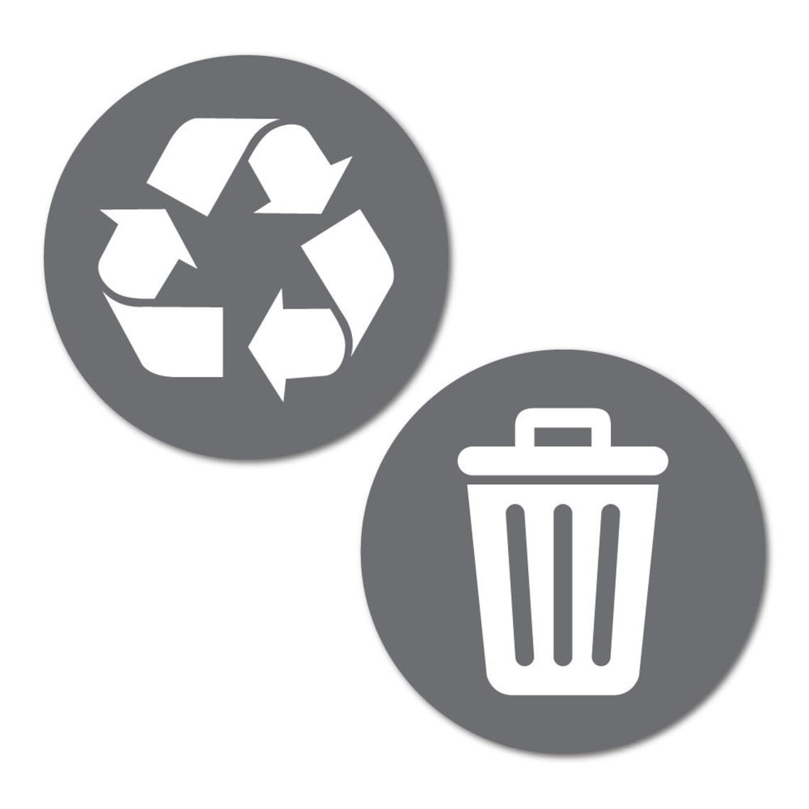 Grey Recycle Trash Bin Sticker Decal Waste Management Recycling ...