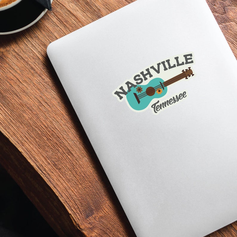 Nashville Guitar Retro Sticker Decal Music Nostalgia Vintage City ...