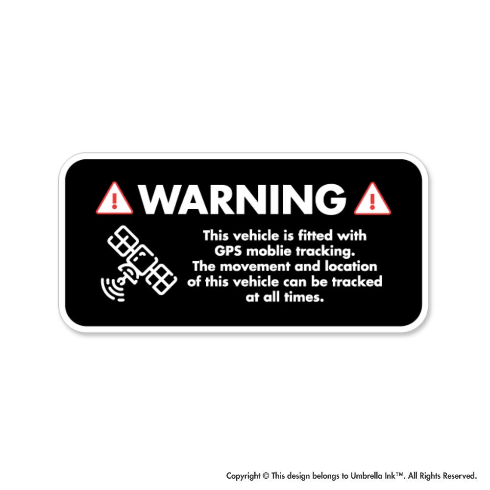 Warning GPS Tracking Sticker Decal Safety Vehicle Anti Theft Caution ...
