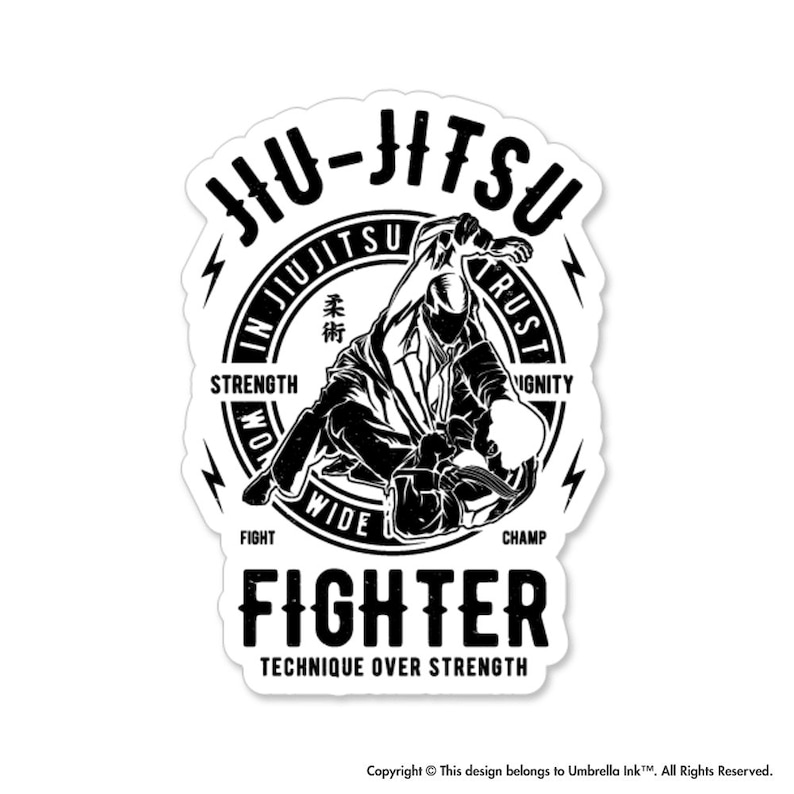 Jiu Jitsu Fighter Sticker Decal Vintage Sports Legacy Hobbies ...