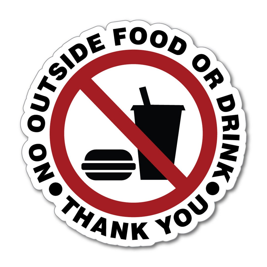 No Food or Drink Sign Thank You Please Warning Cafe Restaurant Car ...