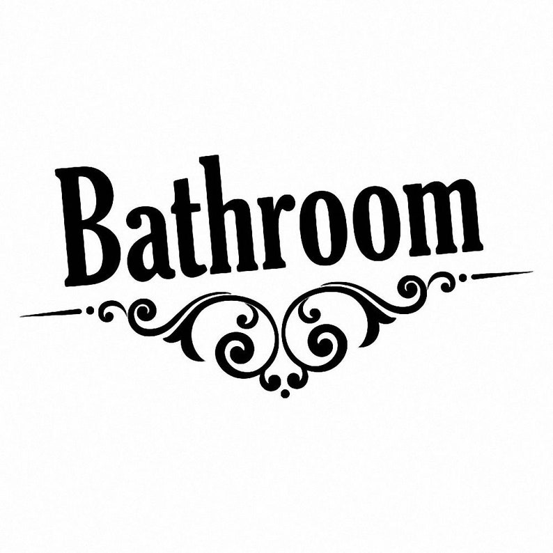 Bathroom Sign Vinyl Sticker Decal Restroom Signage Universal - Etsy