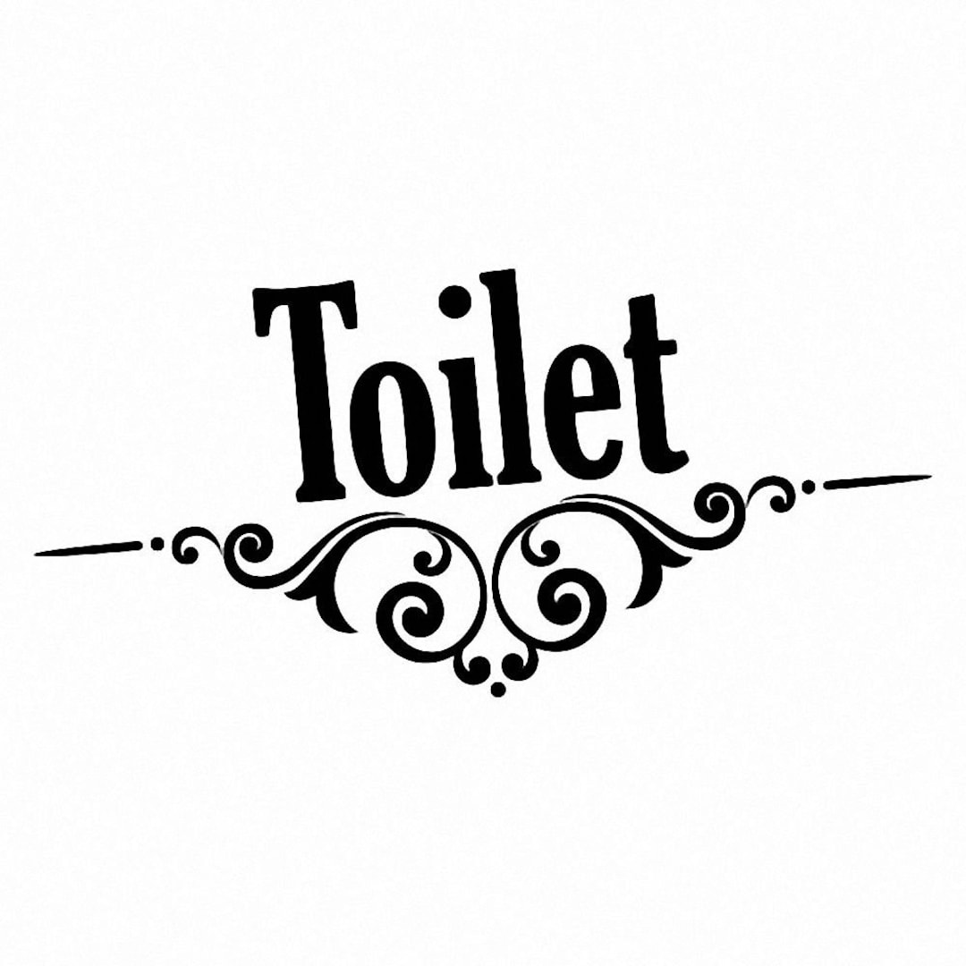 Toilet Sign Sticker Vinyl Decal Restroom Signage Universal Symbol ...