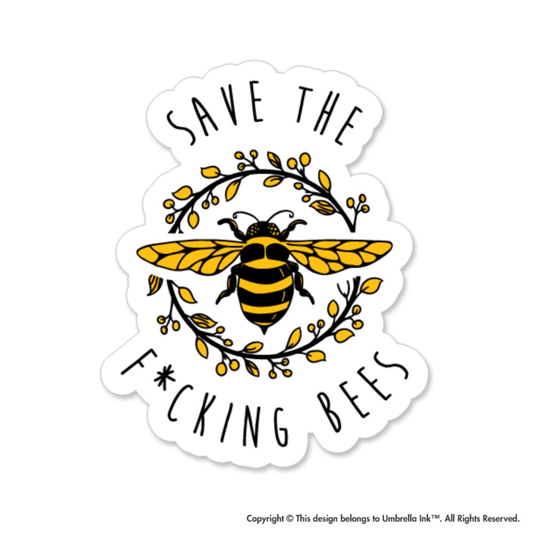 Save the Bees Sticker Decal Environment Sustainability Nature Insects ...