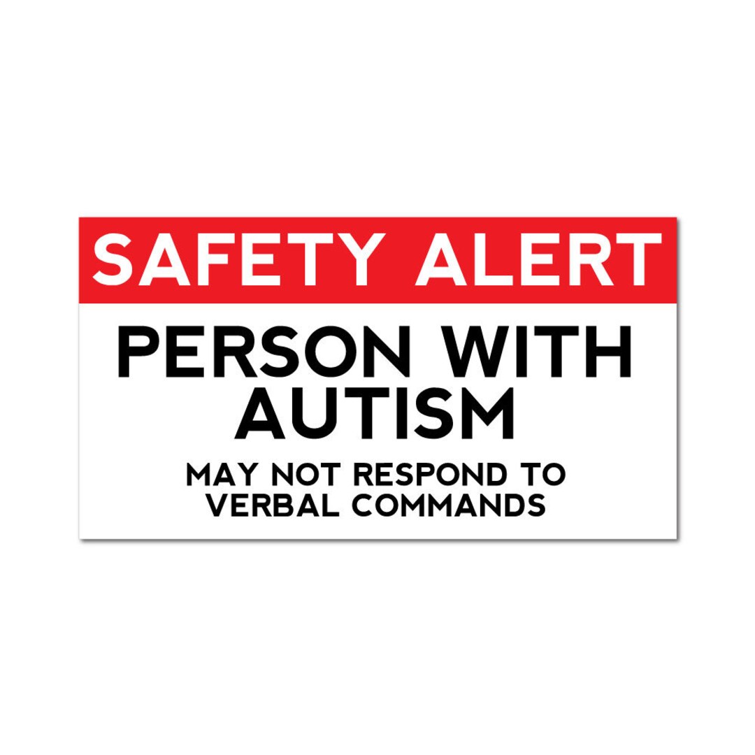 Person With Autism Caution Sticker Decal Awareness Warning ...