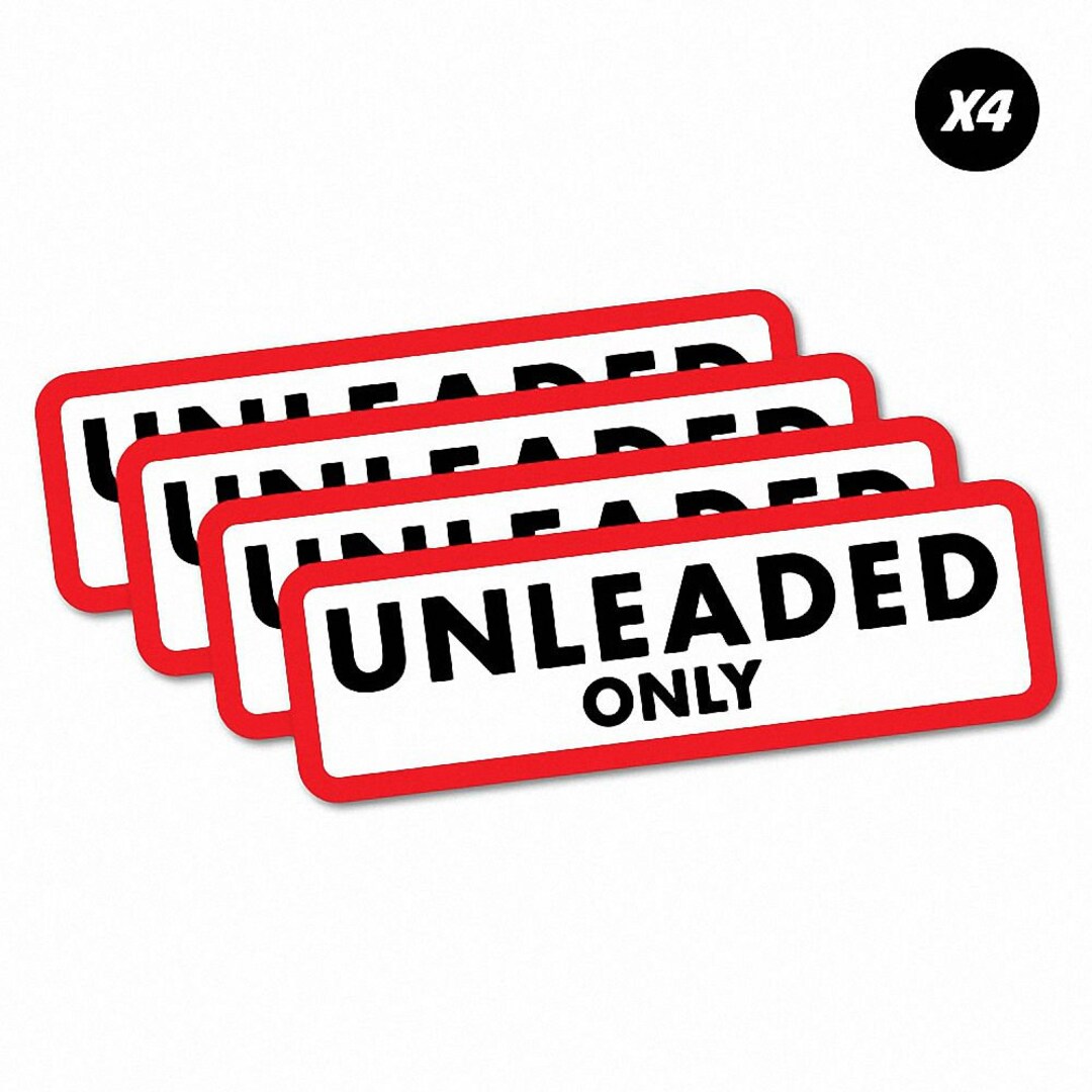 4x Unleaded Only Fuel Petrol Diesel Sticker Decal Fuel Station Fuel ...