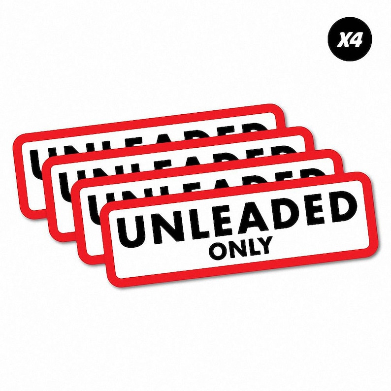 4x Unleaded Only Fuel Petrol Diesel Sticker Decal Fuel Station Fuel ...