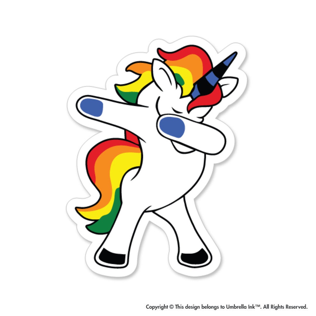 Pride Unicorn Dab Sticker Decal Equality Equity Human Rights Love is ...