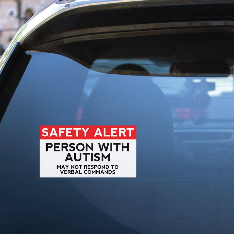 Person With Autism Caution Sticker Decal Awareness Warning ...